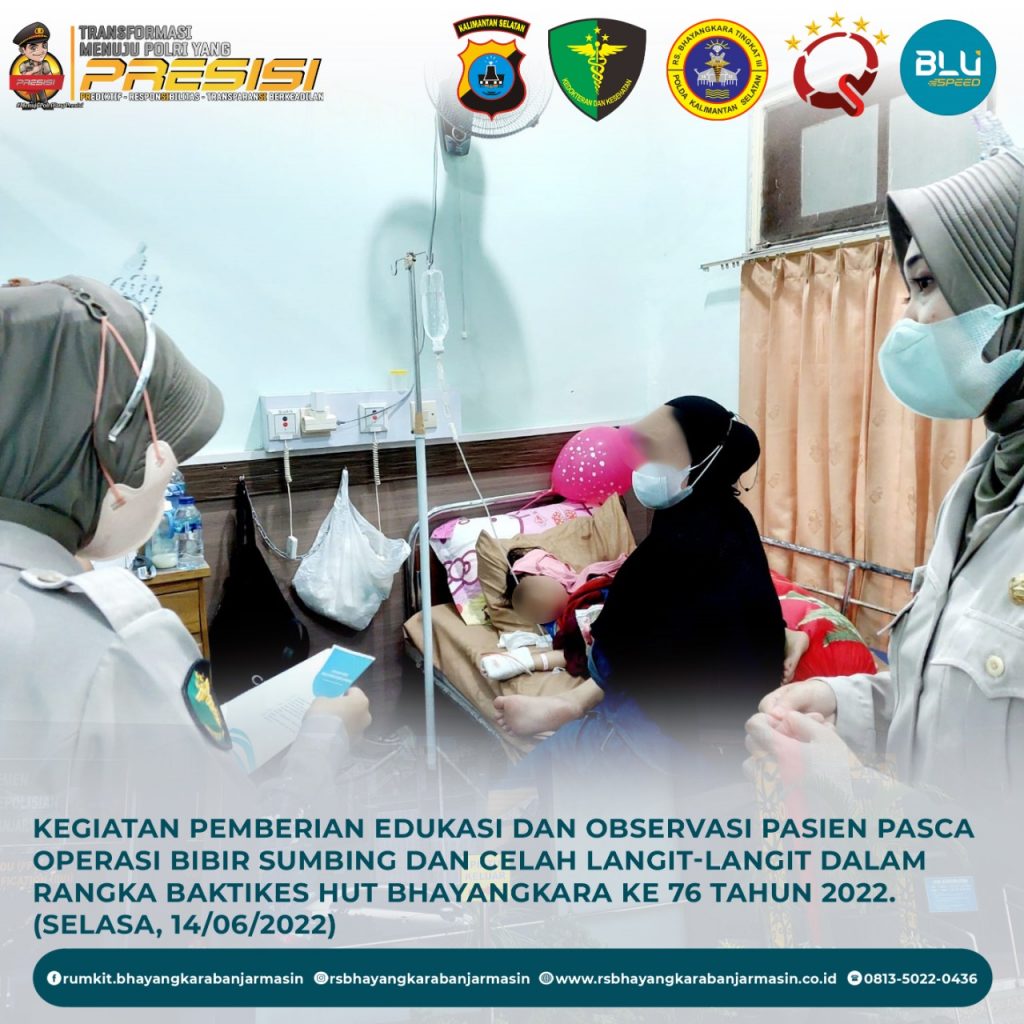 Edukasi dan Observasi Pasien Pasca Operasi Bibir Sumbing dan Celah Langit2 dalam rangka Baktikes ...