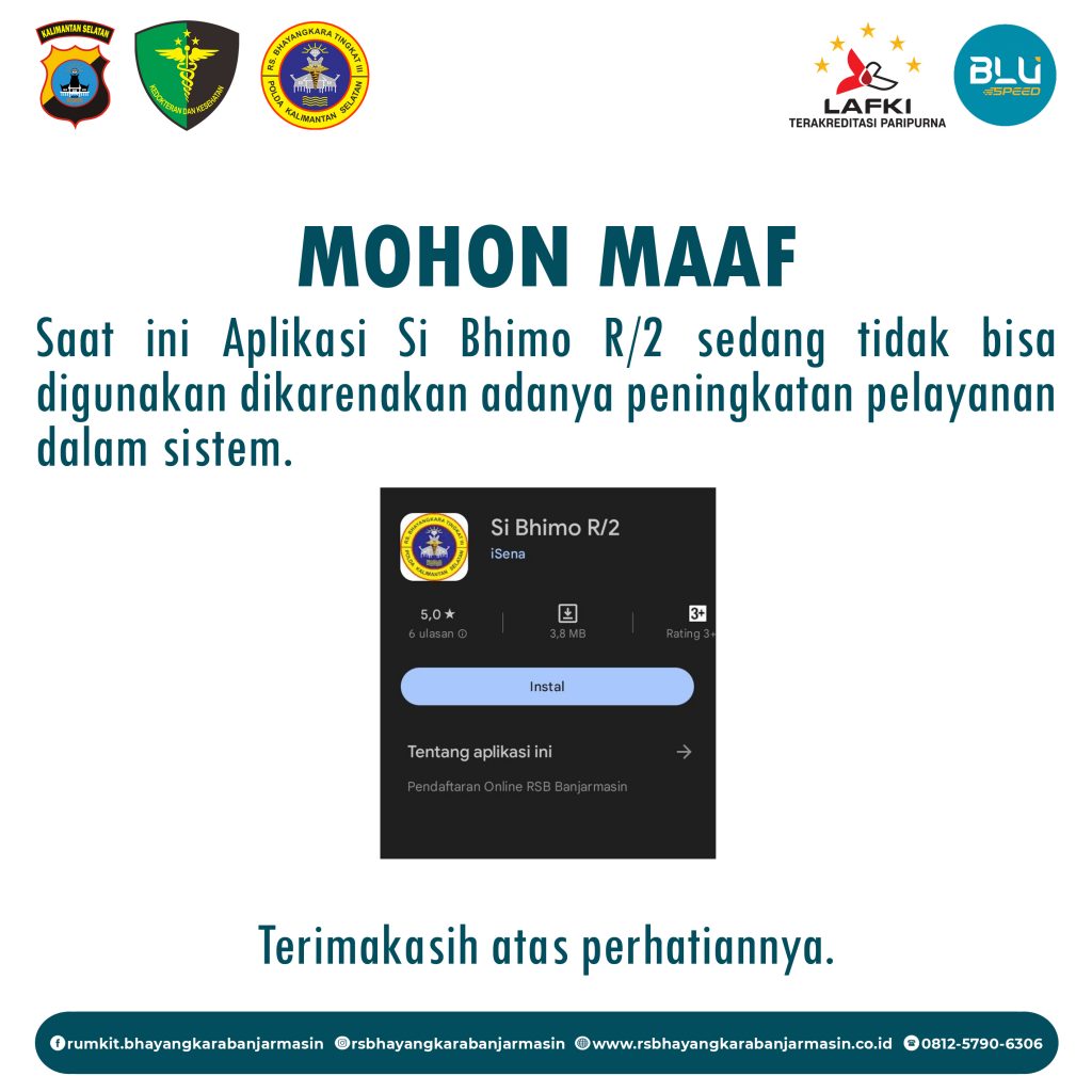Pengumuman mengenai Pendaftaran Online Si Bhimo - RS BHAYANGKARA ...